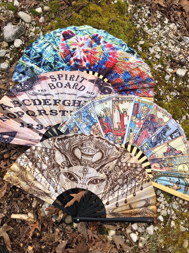 Egyptian Sphinx Large Clacking Festival Hand Fan – Enlighten Clothing Co.