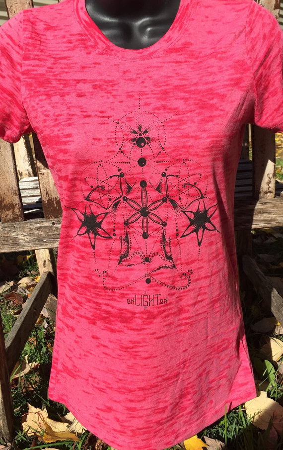 Ladies Pink Burnout Spiritualize Tee – Enlighten Clothing Co.